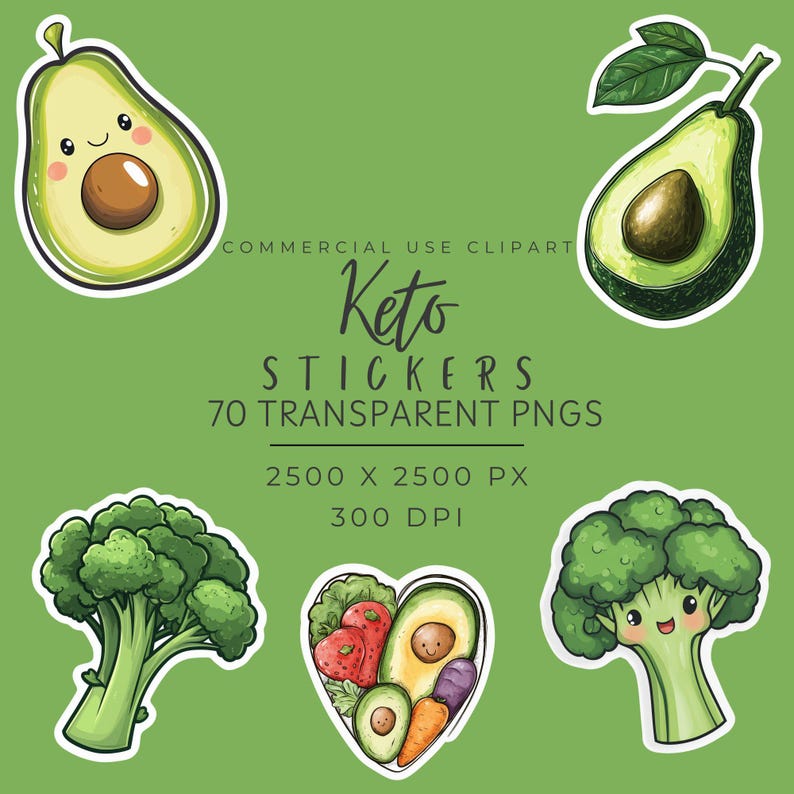 Keto Diet Clipart - Digital Food Graphic for Nutrition & Weight Loss ...