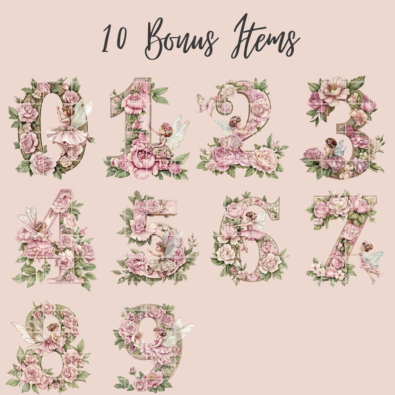 Flower Fairy Alphabet Clipart PNG - Magical Botanical Letters Set ...