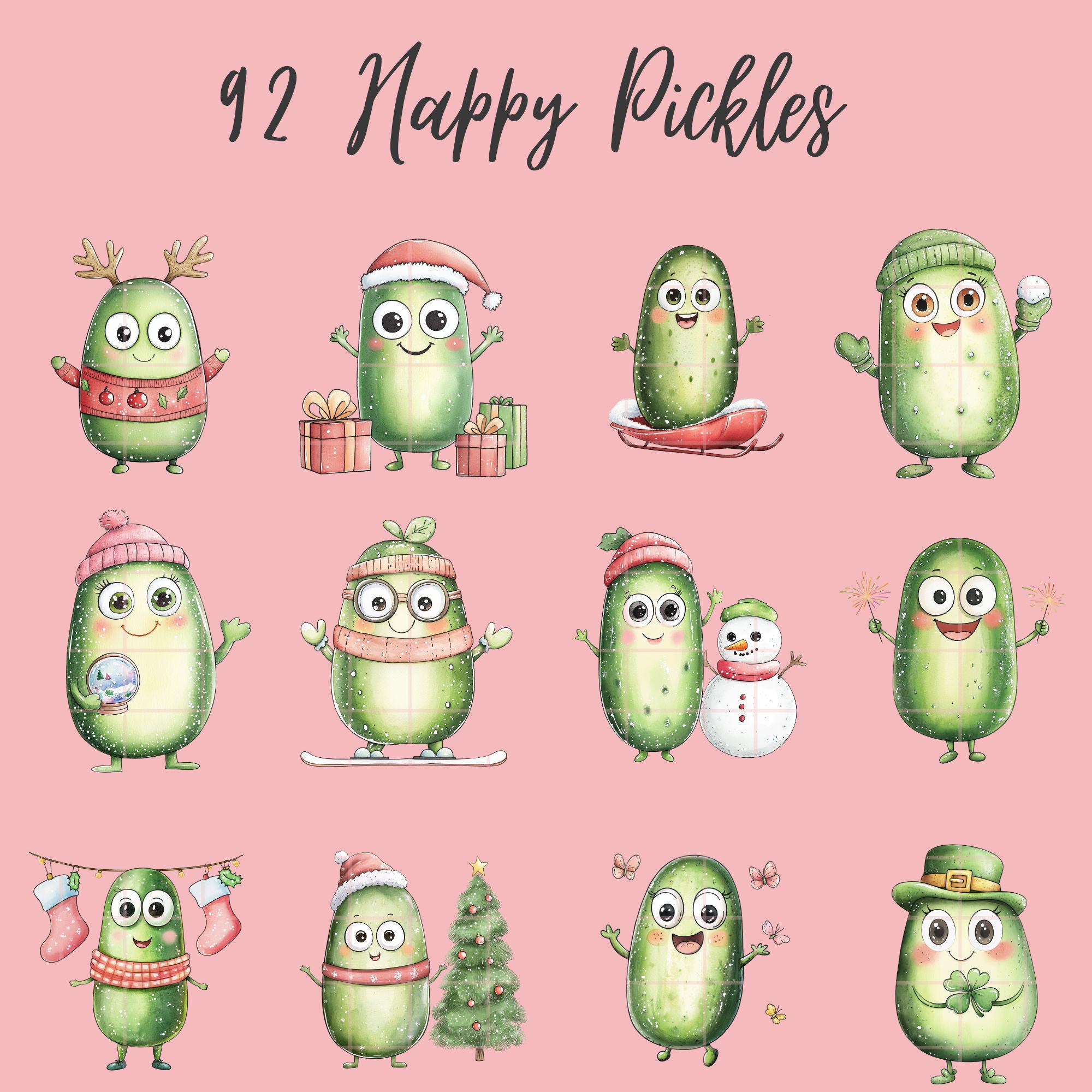 Happy Pickles Seasonal Clipart Bundle - Fall Winter Spring Summer Food ...