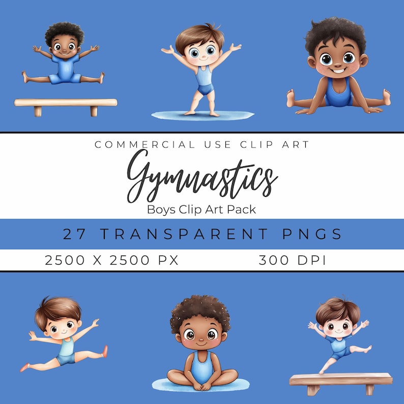 Watercolor Gymnastics Clip Art - Digital Download - Acrobatics Graphics ...