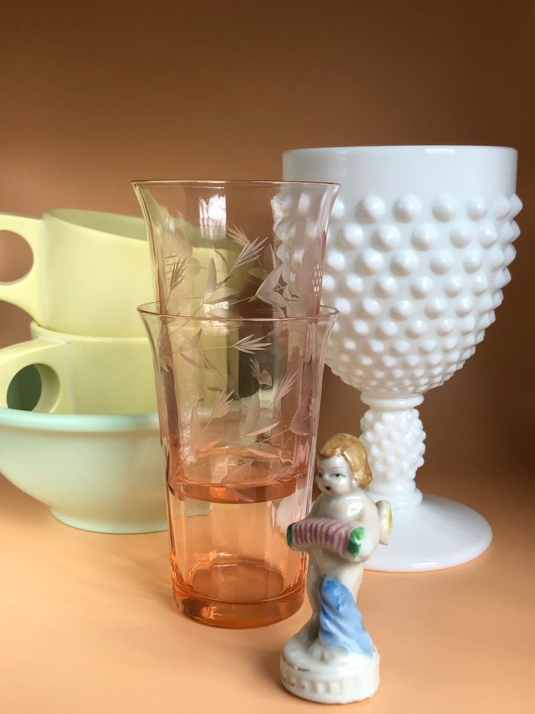 Beautiful Vintage 1950s Fenton Milk Glass Hobnail Wine Goblet - Etsy