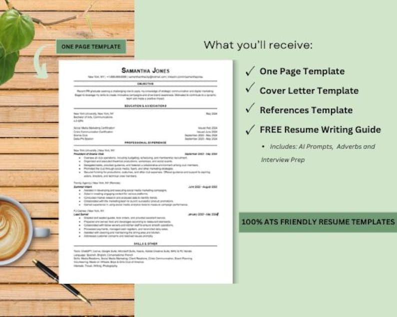 Basic Resume Template for Recent Grads Resume, Entry Level CV Template ...