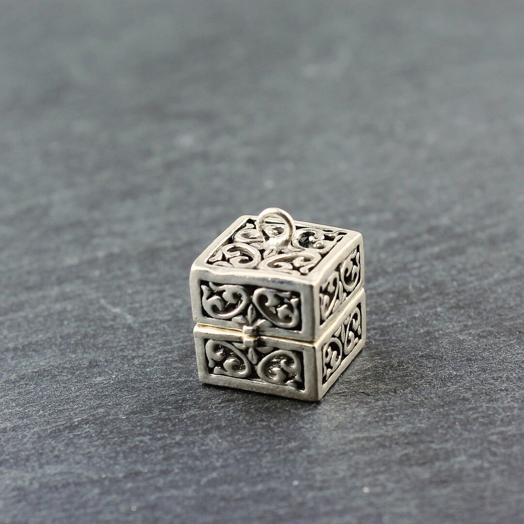Sterling Silver Prayer Box Charm Beading Supplies Jewelry Findings - Etsy