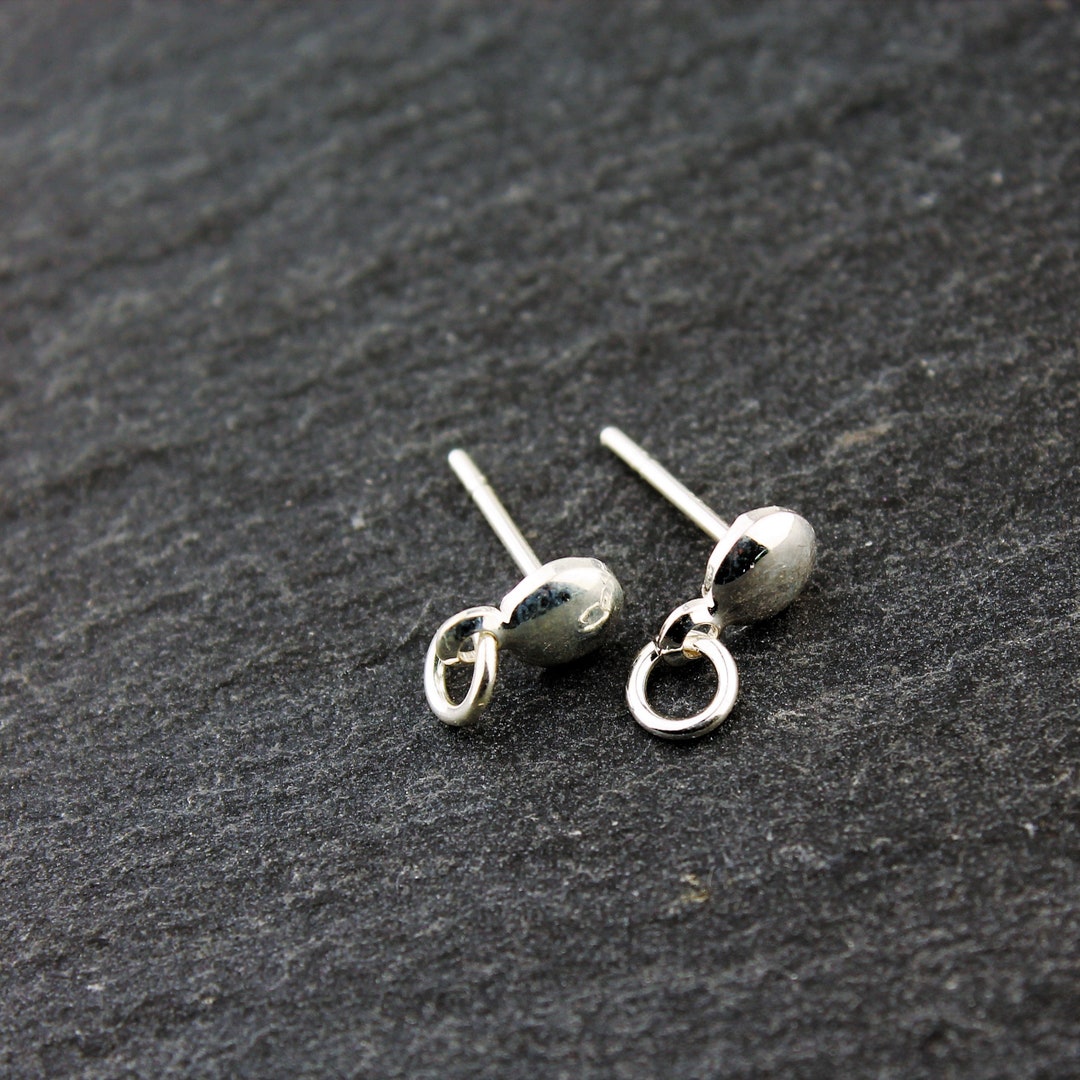 Sterling Silver Ear Posts With Loop 1 Pair - Etsy
