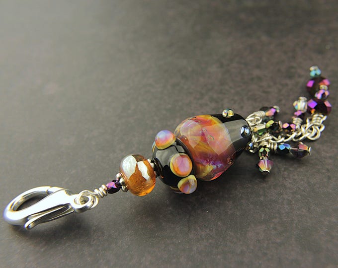 Bag, Purse Charm With Lampwork Glass Beads, Zipper Pull - Etsy
