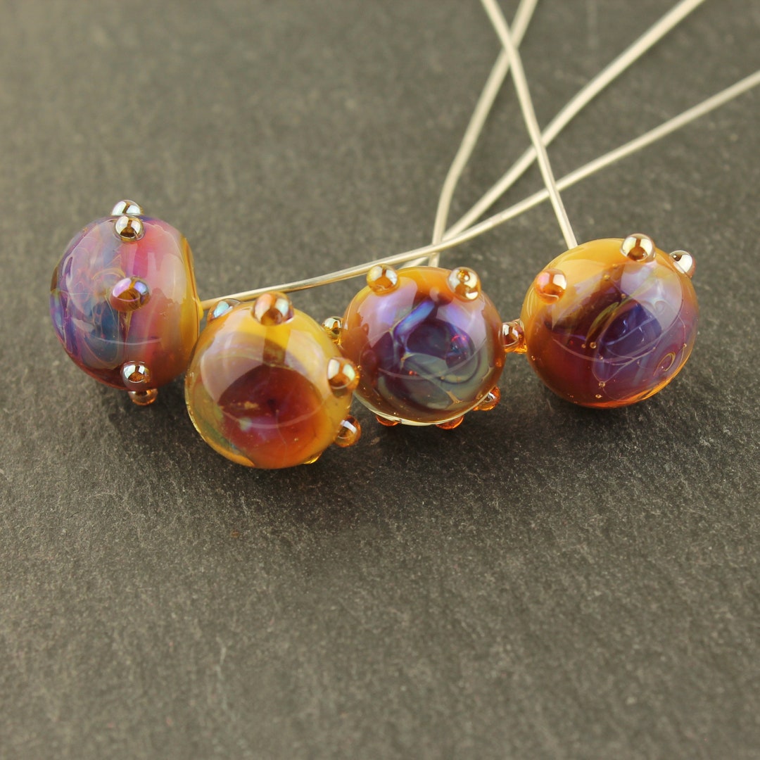 Lampwork Beads, Headpins, Glass Head Pins, Fine Silver - Etsy