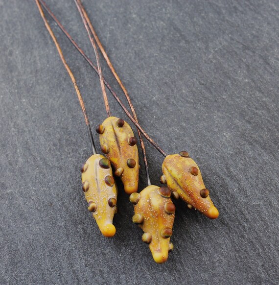 Lampwork Beads Glass Head Pins Headpin Nubbly Pod on Antique - Etsy