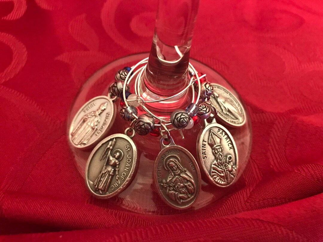 Saint Wine Charms, Saint Tea, Catholic Wine Charm, Catholic Gift ...