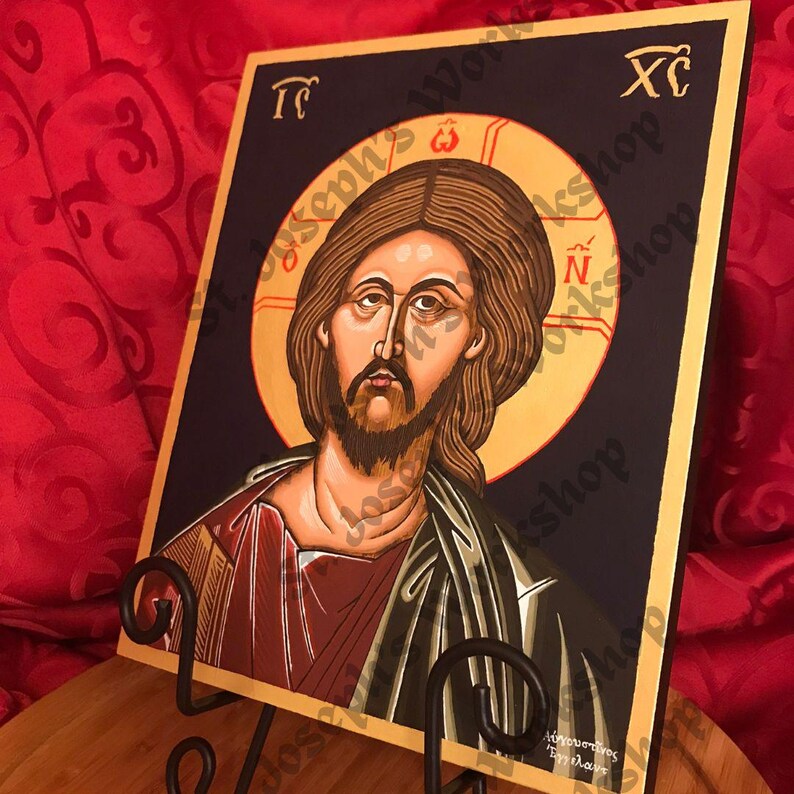 Jesus Christ Pantocrator Icon, Handpainted Icon, Christ Pantocrator ...