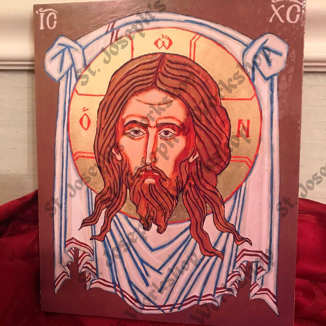 LENT SALE! Holy Face of Jesus Icon, the Holy Mandylion, Handmade ...