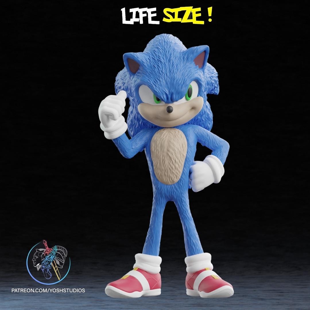 Life Size Sonic the Hedgehog Inspired (DIY Unpainted Kit) Cosplay Movie ...
