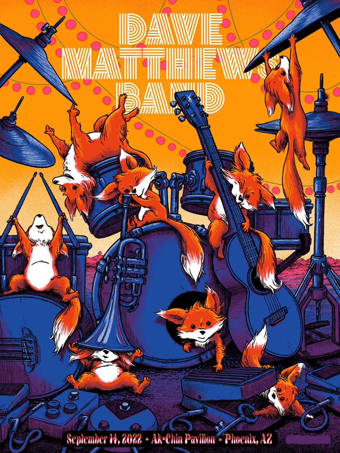 Dave Matthews Band Phoenix, AZ 2022 Official Hand Printed Poster - Etsy