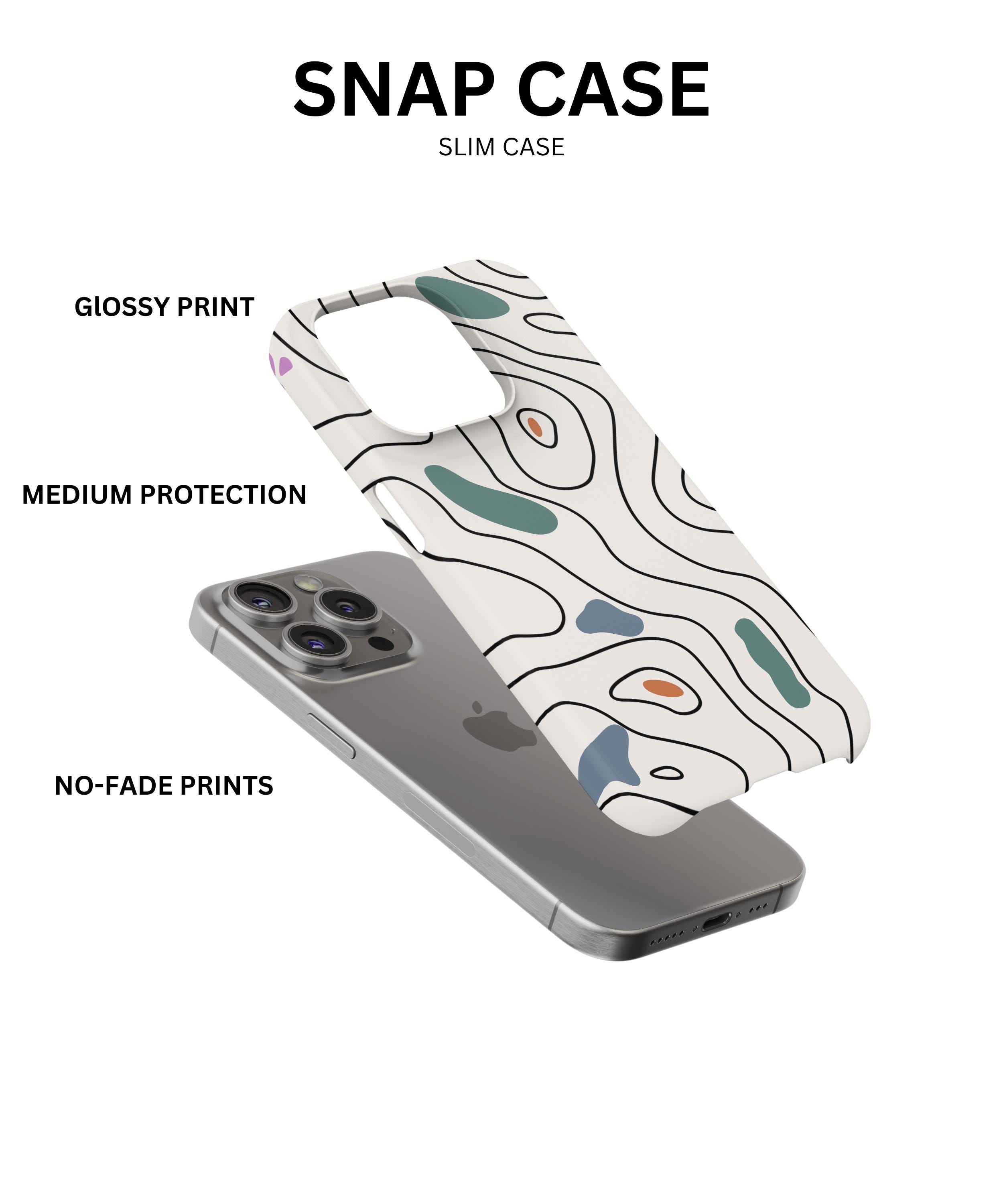 Topographic Phone Case, Minimalist Map Line Design, White Black Green ...