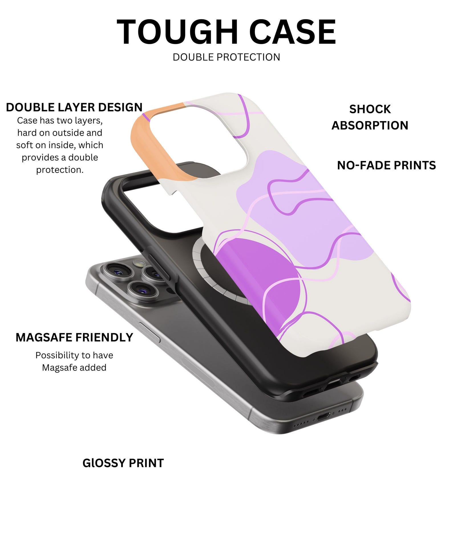Abstract Purple Aesthetic Phone Case, Minimalist & Trendy, Art Cover ...