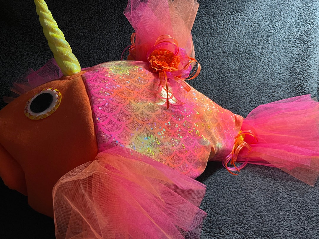 Orange Unicorn Fish Head Costume - Etsy