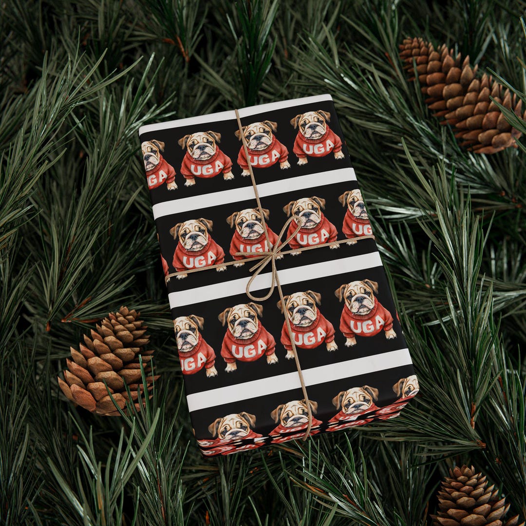UGA Bulldog Wrapping Paper - Etsy