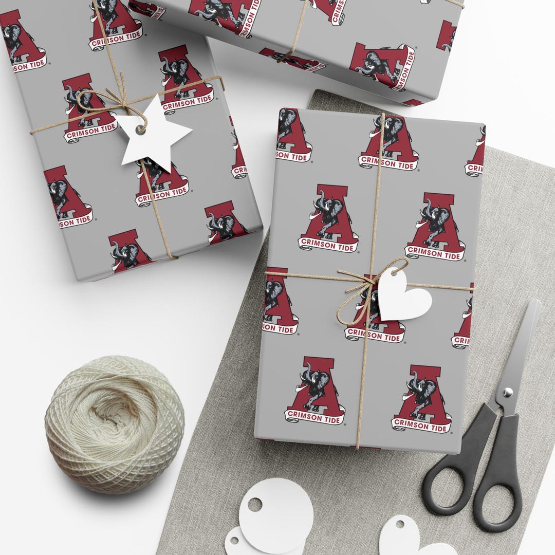 University of Alabama Inspired Crimson Tide Elephant Wrapping Paper ...