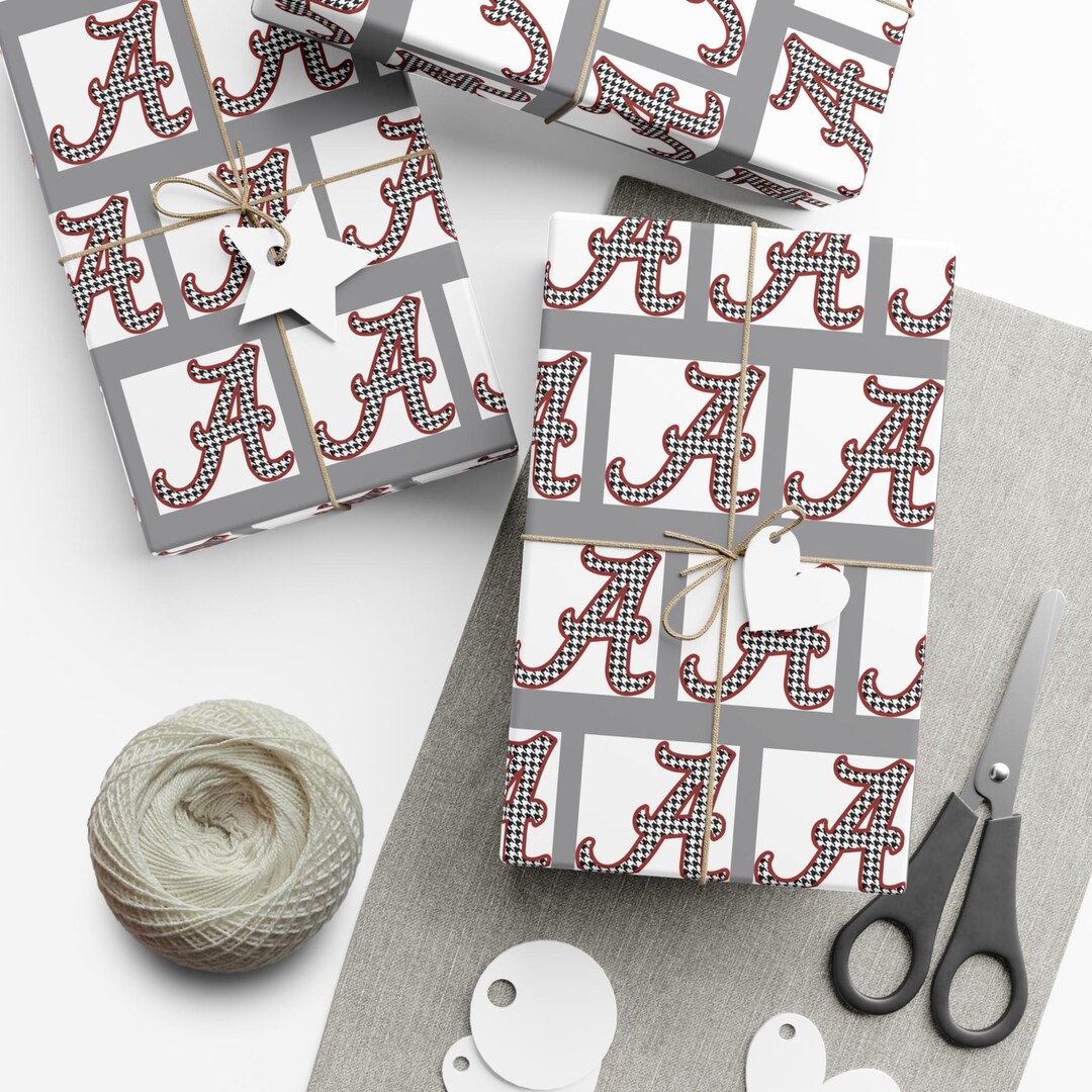 University of Alabama Crimson Tide Houndstooth Design Wrapping Paper ...