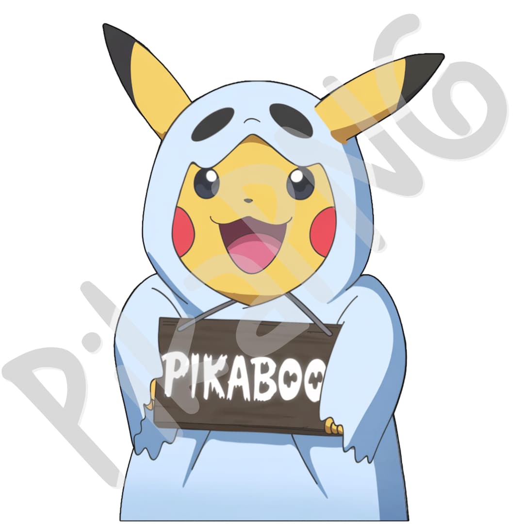 Pika BOO Png Files, Pikaboo Halloween Pikachu Cute Clipart Digital ...