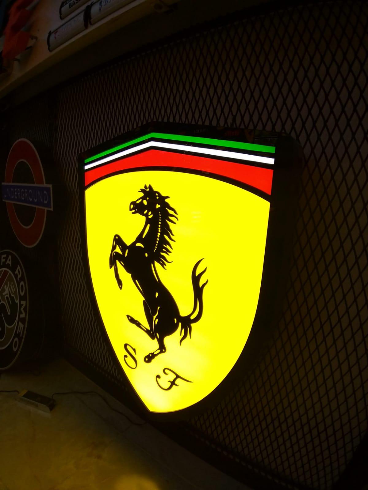 Ferrari Scuderia Logo Sign, Ferrari Wall Light, Ferrari Decor, Gift for ...