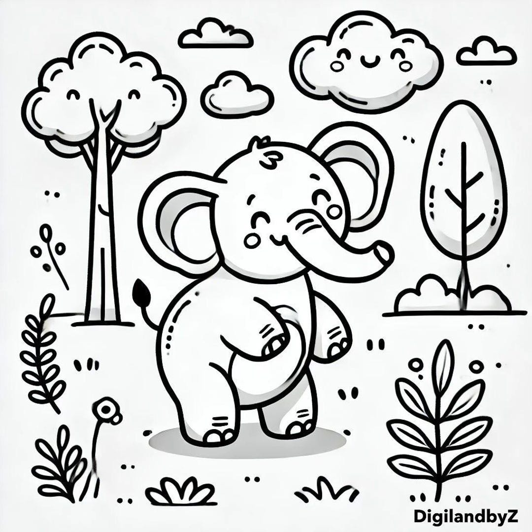 Printable Kids Coloring Pages Digital Coloring Sheets for Children Cute ...
