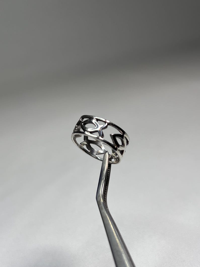 Sterling Silver Jesus Fish Ring - Etsy