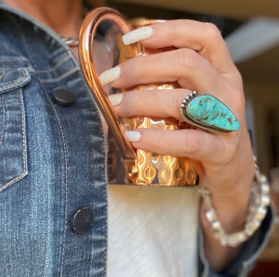 Signed TG Barefoot Native American Ring - Gem