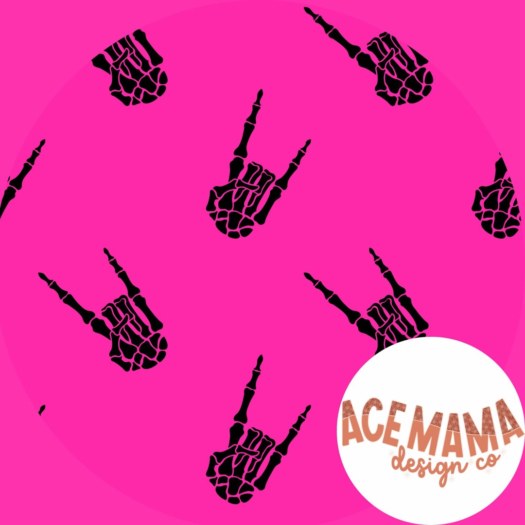 Neon Pink Skeleton Hand Seamless File - Etsy
