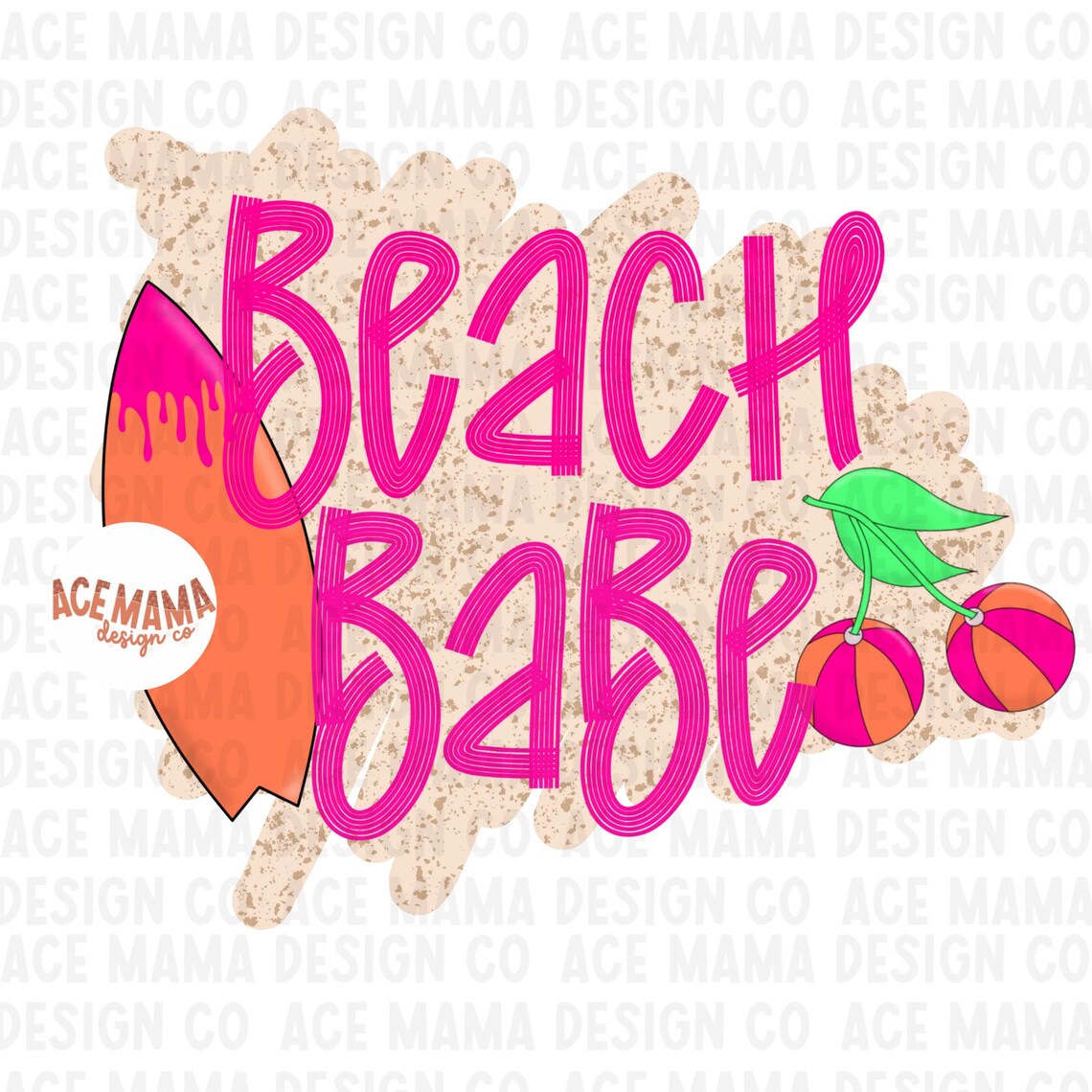 Girly Beach PNG File - Etsy