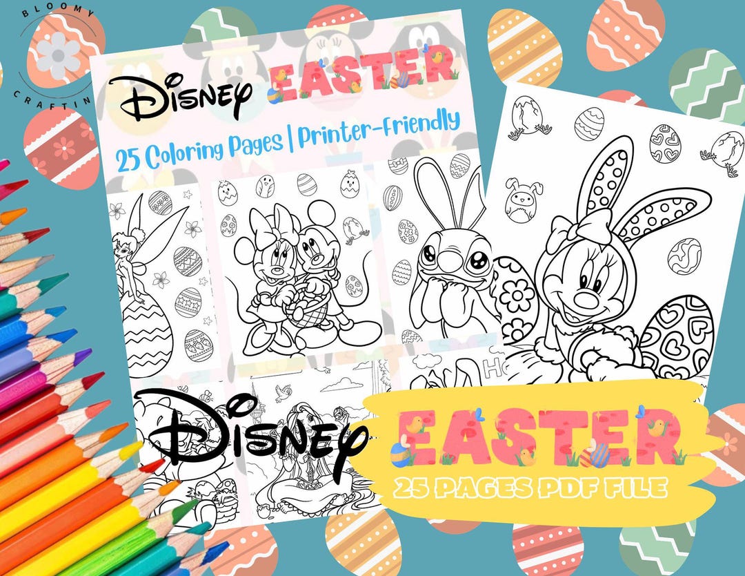 Disney Easter Coloring Pages - 25 Pages - Etsy