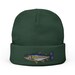 Green Trout Embroidered Knit Beanie, Colorful Fish Hat for Anglers ...