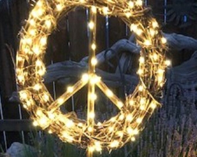 Peace Sign Garden Stake Lighted Peace Sign Garden Stake | Etsy