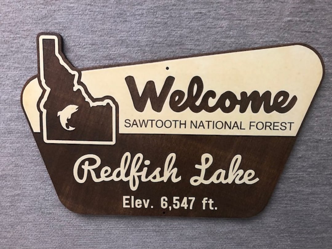 Redfish Lake Sign, Idaho Sign, Sawtooth National Forest Sign, Sawtooth ...