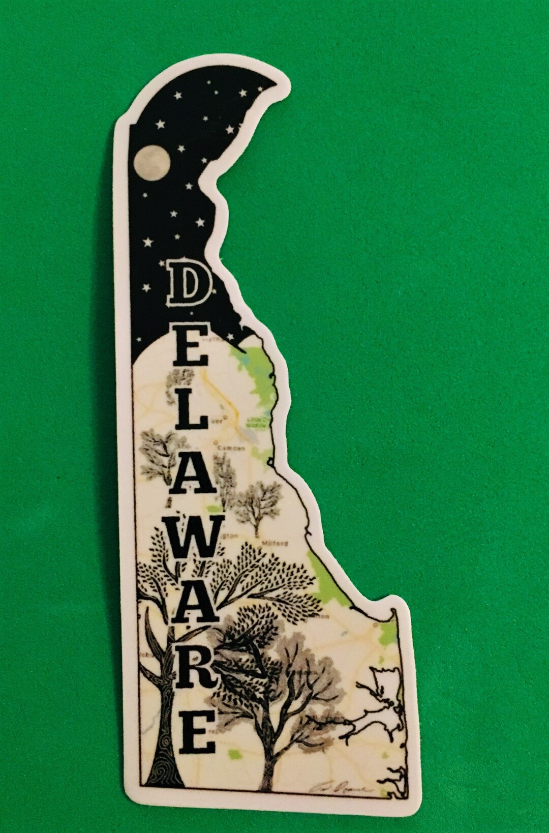 Delaware Sticker State Of Delaware Delaware Bumper Sticker - Etsy España