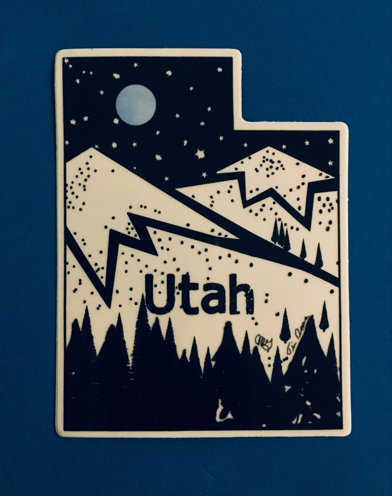 Utah Mountain Sticker Utah Sticker Utah Bumper Stickerstate - Etsy