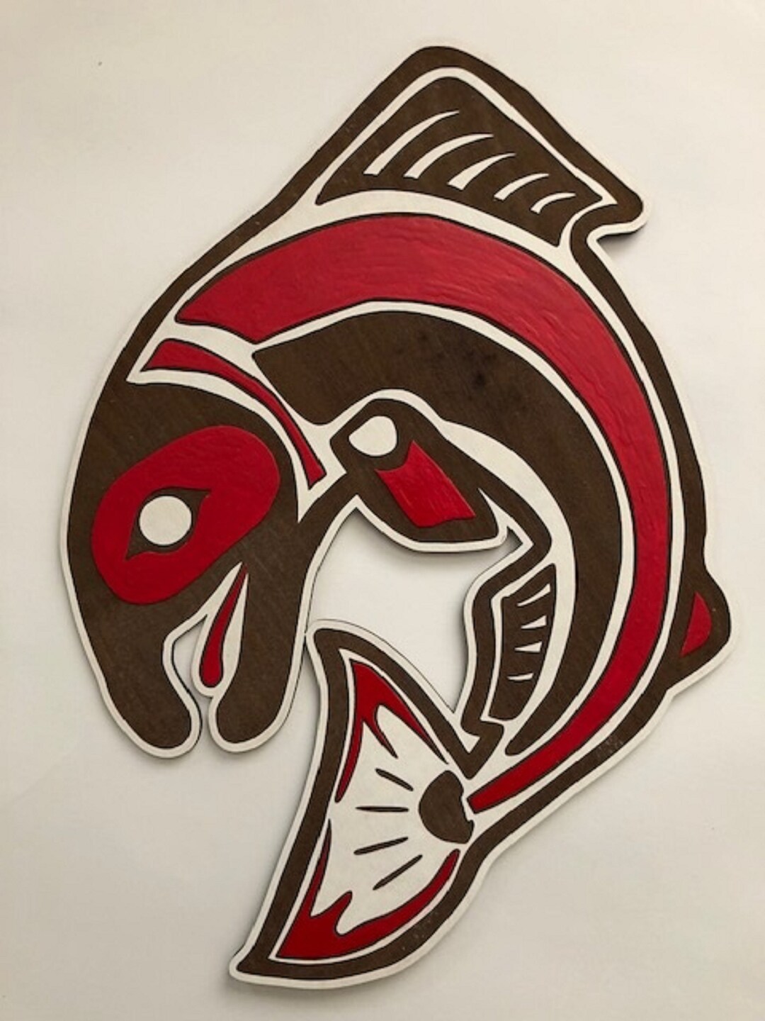 Salmon Wall Art, Salmon Art, Fish Art, Tribal Fish Art, Custom Wood ...