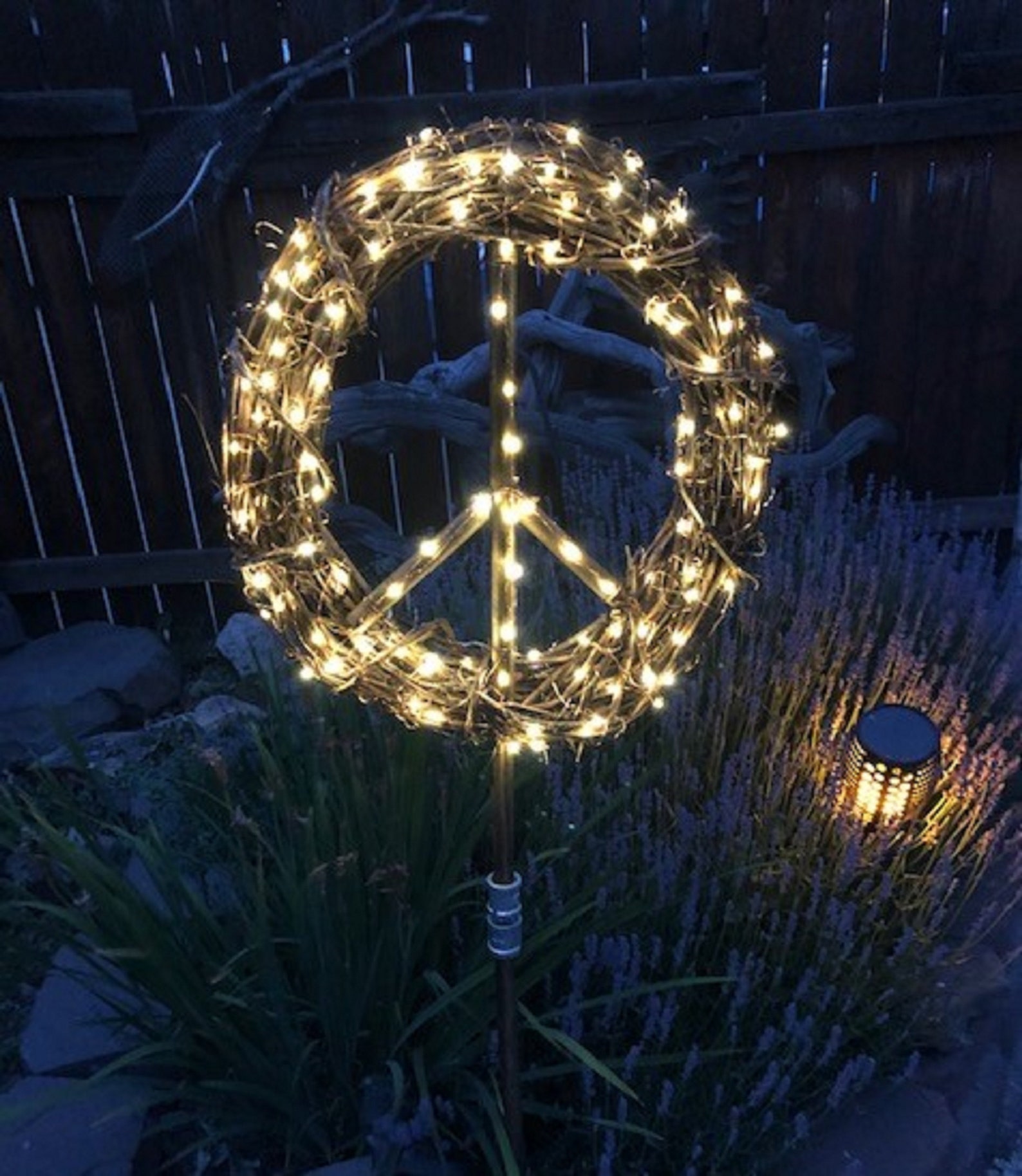 Peace Sign Garden Stake Lighted Peace Sign Garden Stake - Etsy