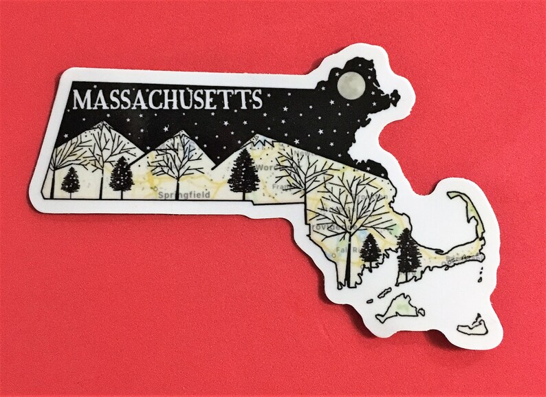 Massachusetts Stickermassachusettsstate of - Etsy