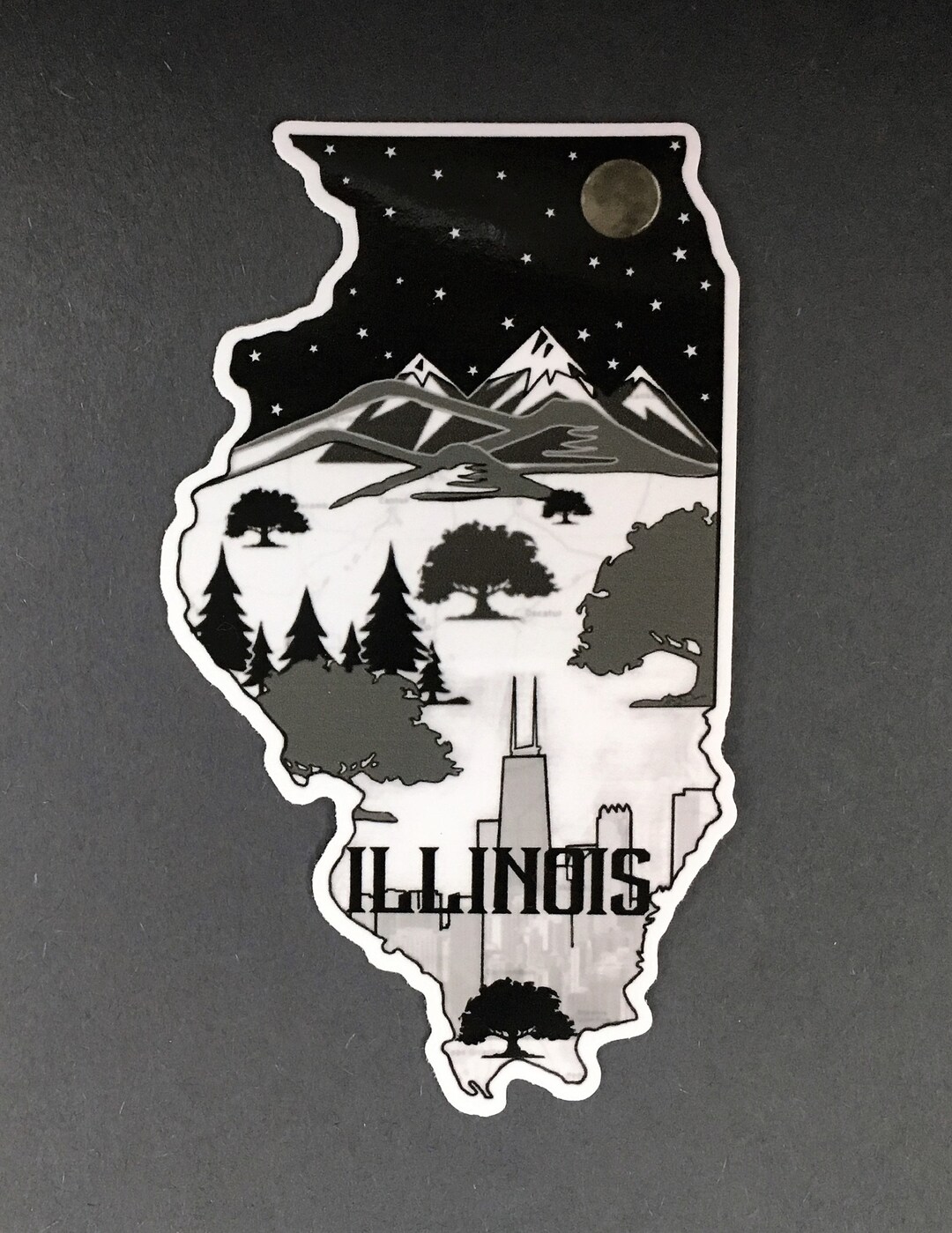 Illinois Bumper Sticker, Illinois Sticker, Illinois, State of Illinois ...