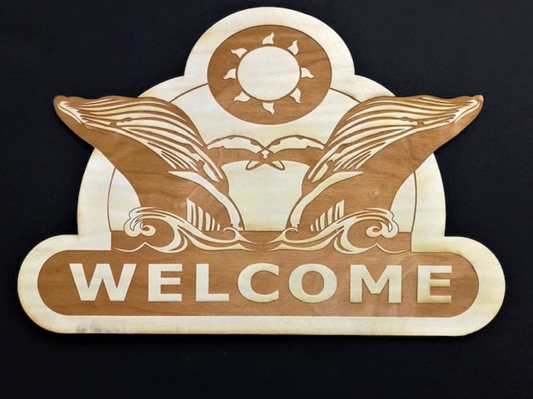 Whale Sign, Custom Whale Welcome Sign, Whale Welcome Sign, Whale Art ...