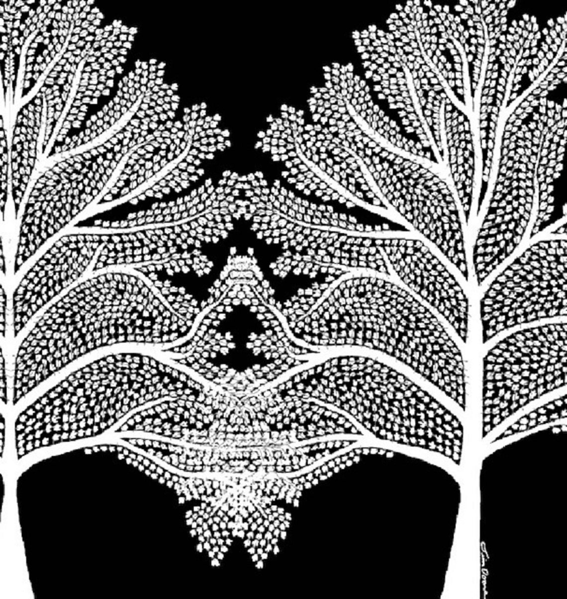 White Tree Art Into the Negative Space Art Three Trees | Etsy