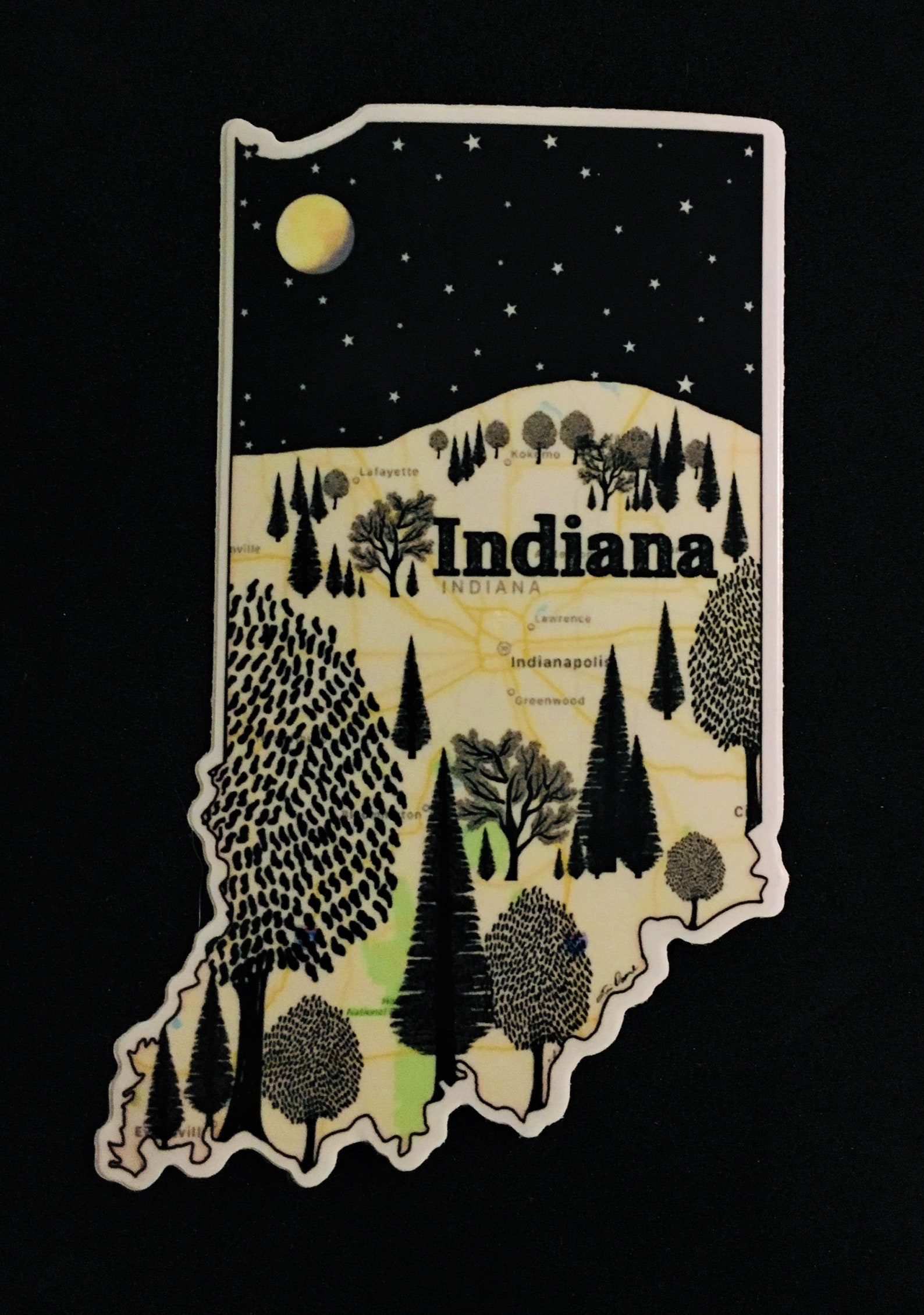 Indiana Sticker, Indiana, State of Indiana, Indiana Bumper Stickers ...