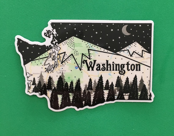 Washington Sticker Washington Bumper Sticker Pacific | Etsy