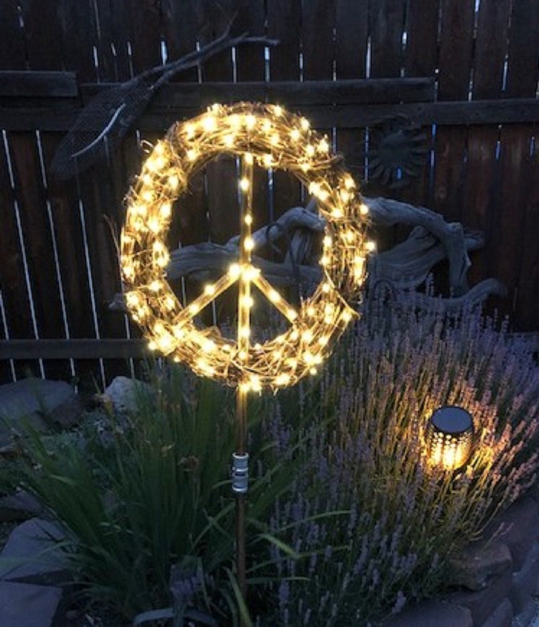 Peace Sign Garden Stake Lighted Peace Sign Garden Stake - Etsy