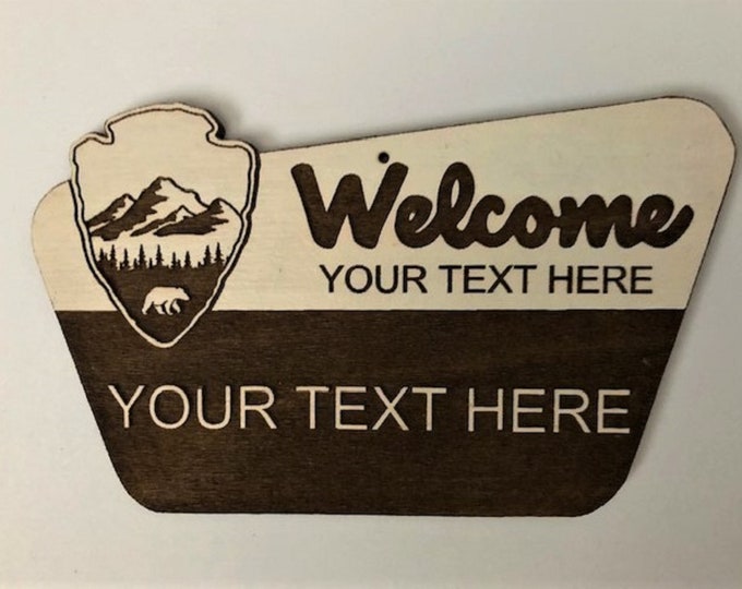 National Park Welcome Sign, Personalized National Park Sign, Forest ...