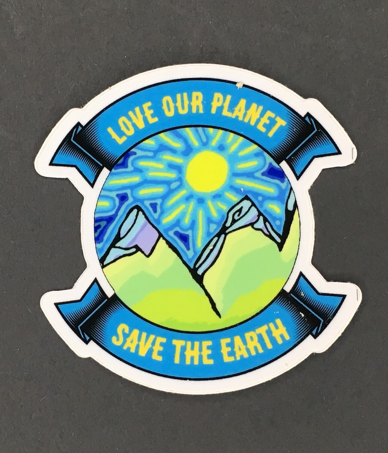 Earth Sticker Love Our Planet Save the Earth Sticker Climate - Etsy