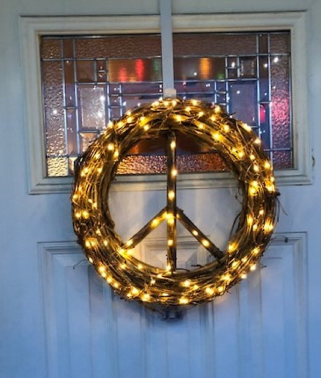 18 Lighted Battery Operated Peace Sign Wreath Lighted - Etsy