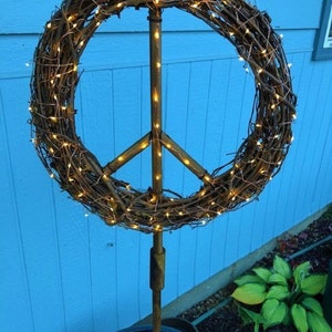 Peace Sign Garden Stake Lighted Peace Sign Garden Stake - Etsy