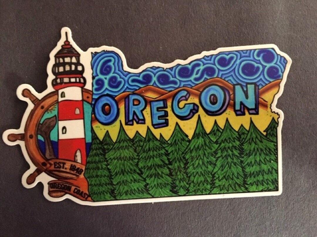 Oregon Coast Sticker, Oregon Coast, Oregon Lighthouses, Pacific ...