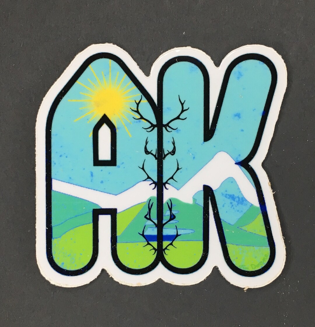 Alaska Sticker, Alaska Bumper Sticker, Alaska, State of Alaska, Alaska ...